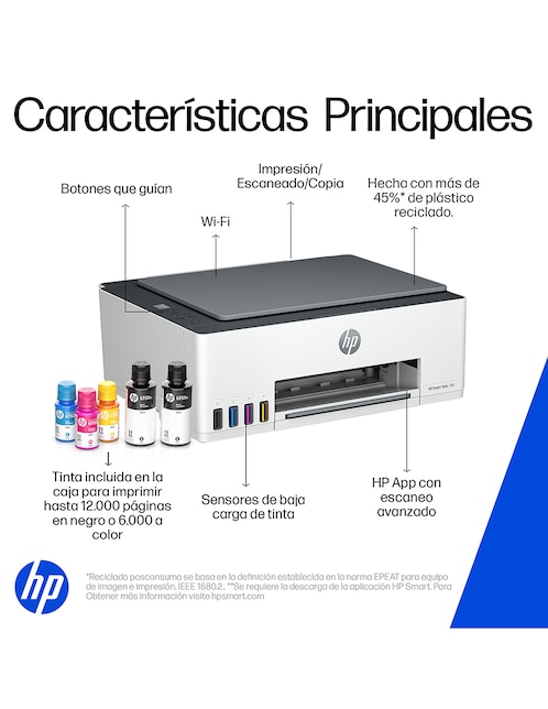 Multifuncional HP Smart Tank 580 de tinta continua inalámbrica a color 12