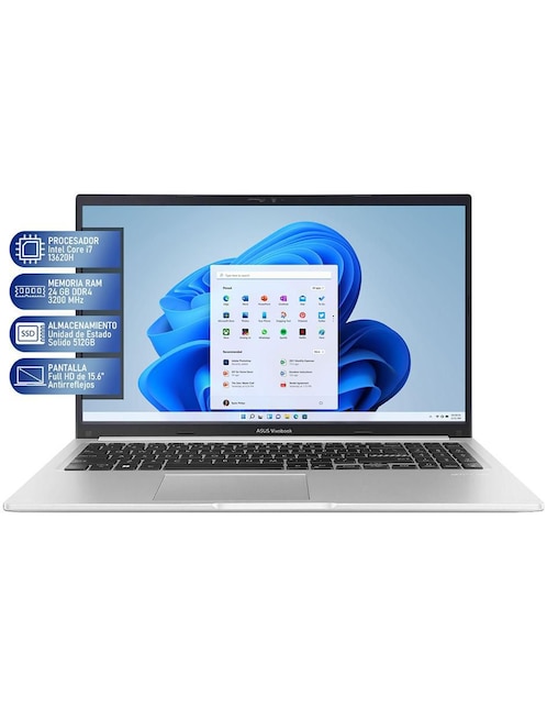 Laptop Asus Vivobook 15.6 pulgadas full hd Intel Core i7 Intel UHD 24 ...