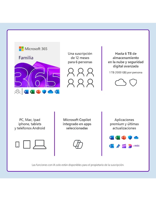 Microsoft 365 Familia Office Microsoft para 6 usuarios 4