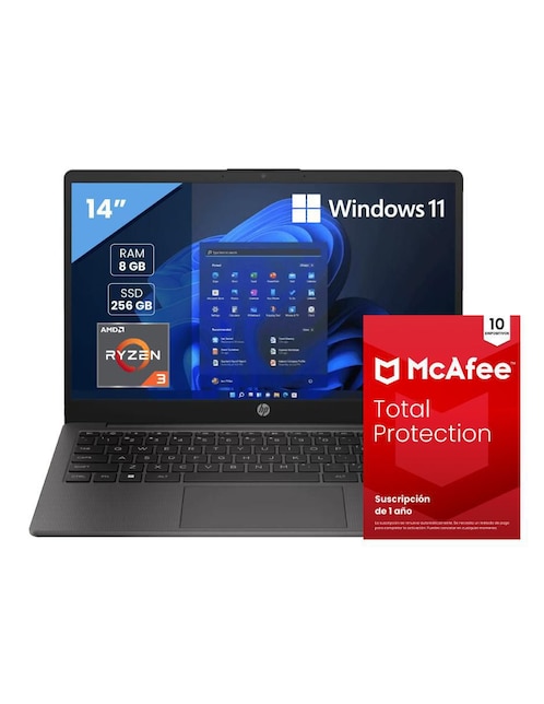 Laptop HP BP0l4AT-AN 14 pulgadas HD AMD Ryzen 3 AMD Radeon Graphics 8 ...